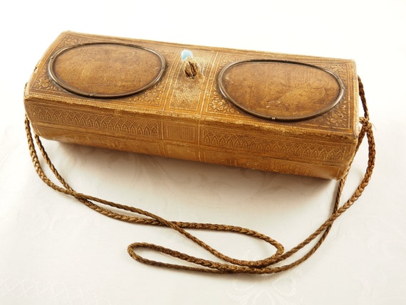 Antique Georgian Period Embossed Leather Box Bag, Ren… - Gem