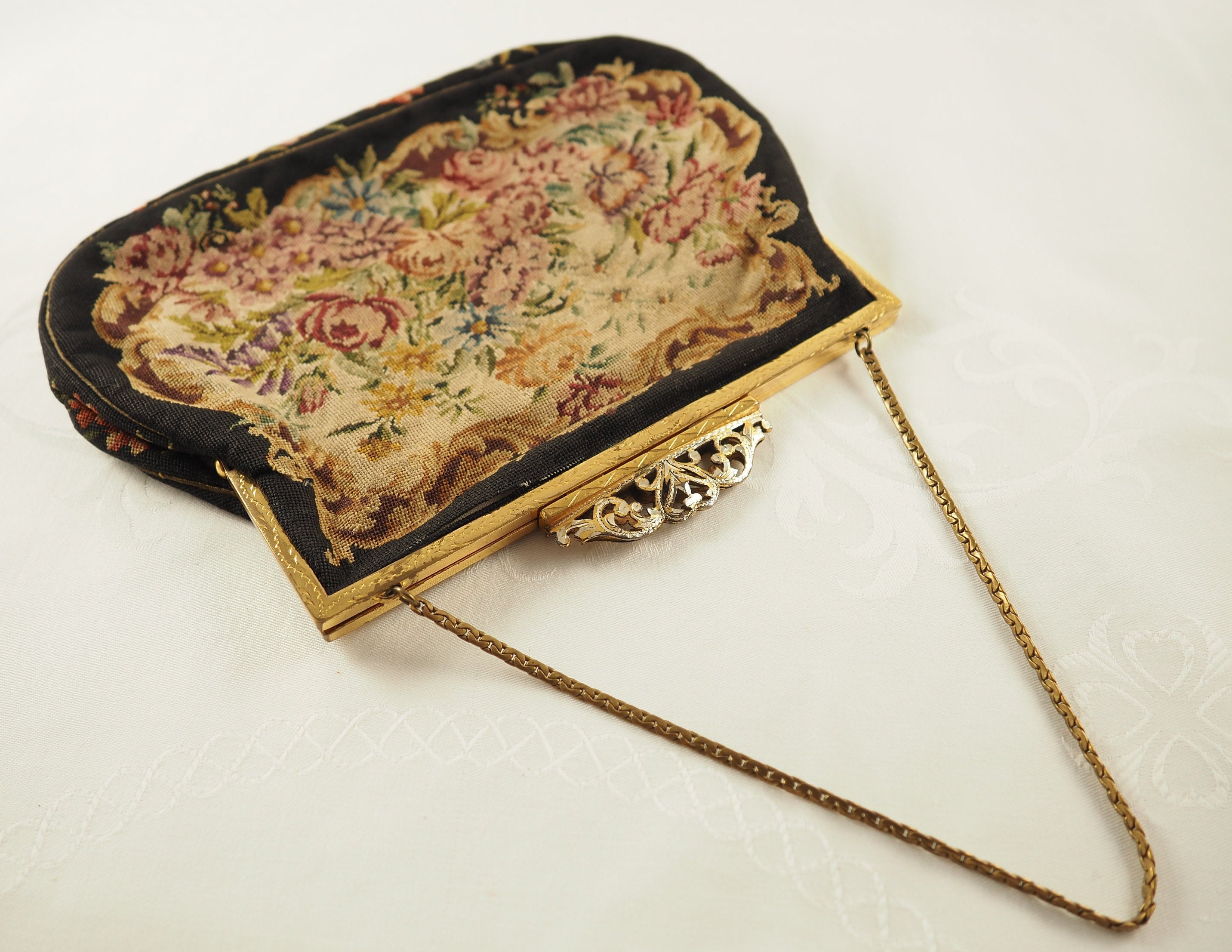 Vintage Austrian Micro Petit Point Evening Bag Worked With - Etsy