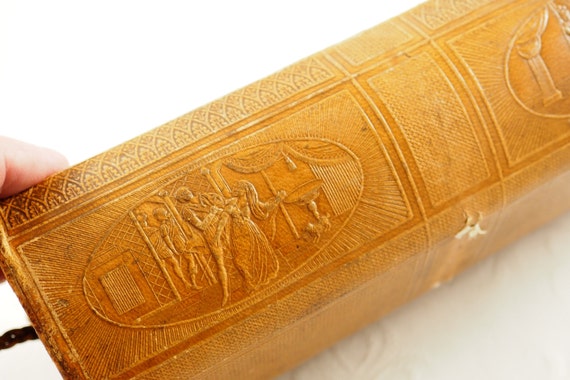 Antique Georgian Period Embossed Leather Box Bag, Ren… - Gem