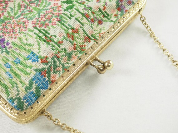 Vintage Petit Point Handbag with Coin Purse and Print… - Gem