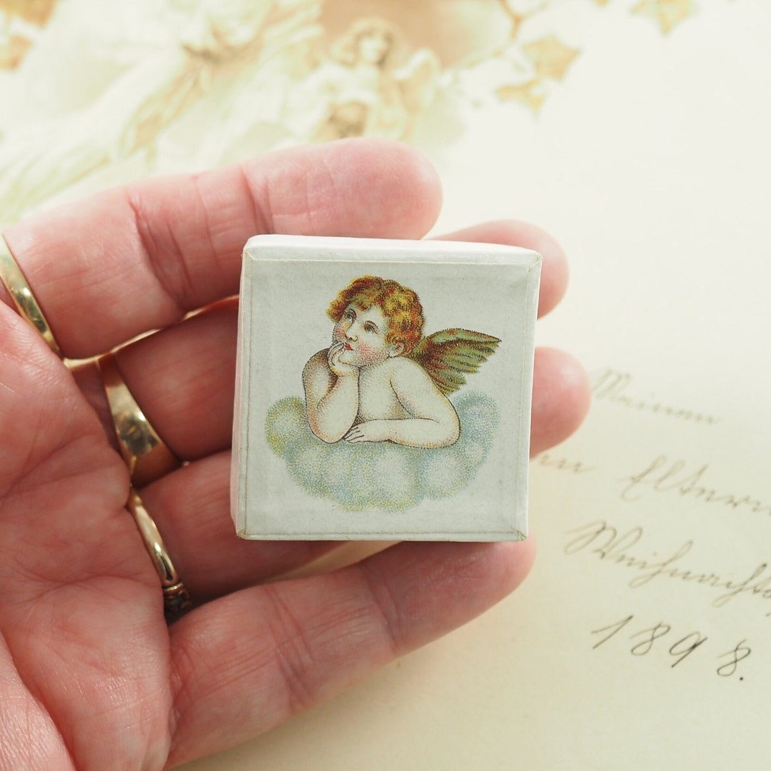 Antique Edwardian Card Gift Box, Chromolithograph Raphael's Angel From ...