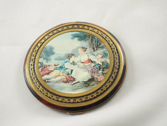 Vintage Brass Powder Compact With Sieve the Lid With - Etsy