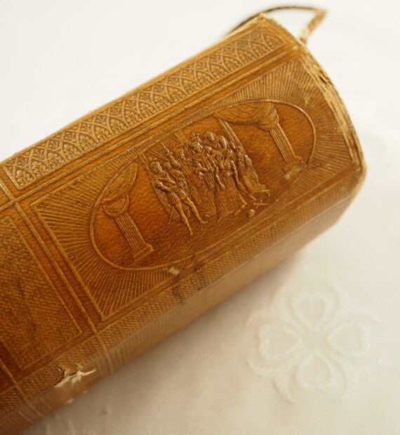 Antique Georgian Period Embossed Leather Box Bag, Ren… - Gem