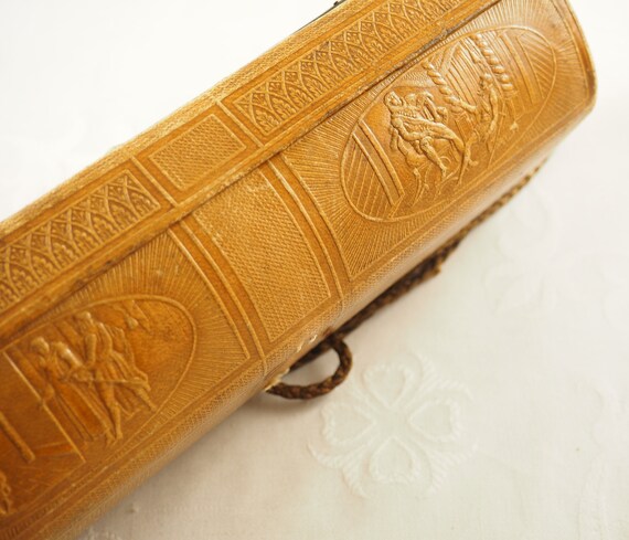 Antique Georgian Period Embossed Leather Box Bag, Ren… - Gem