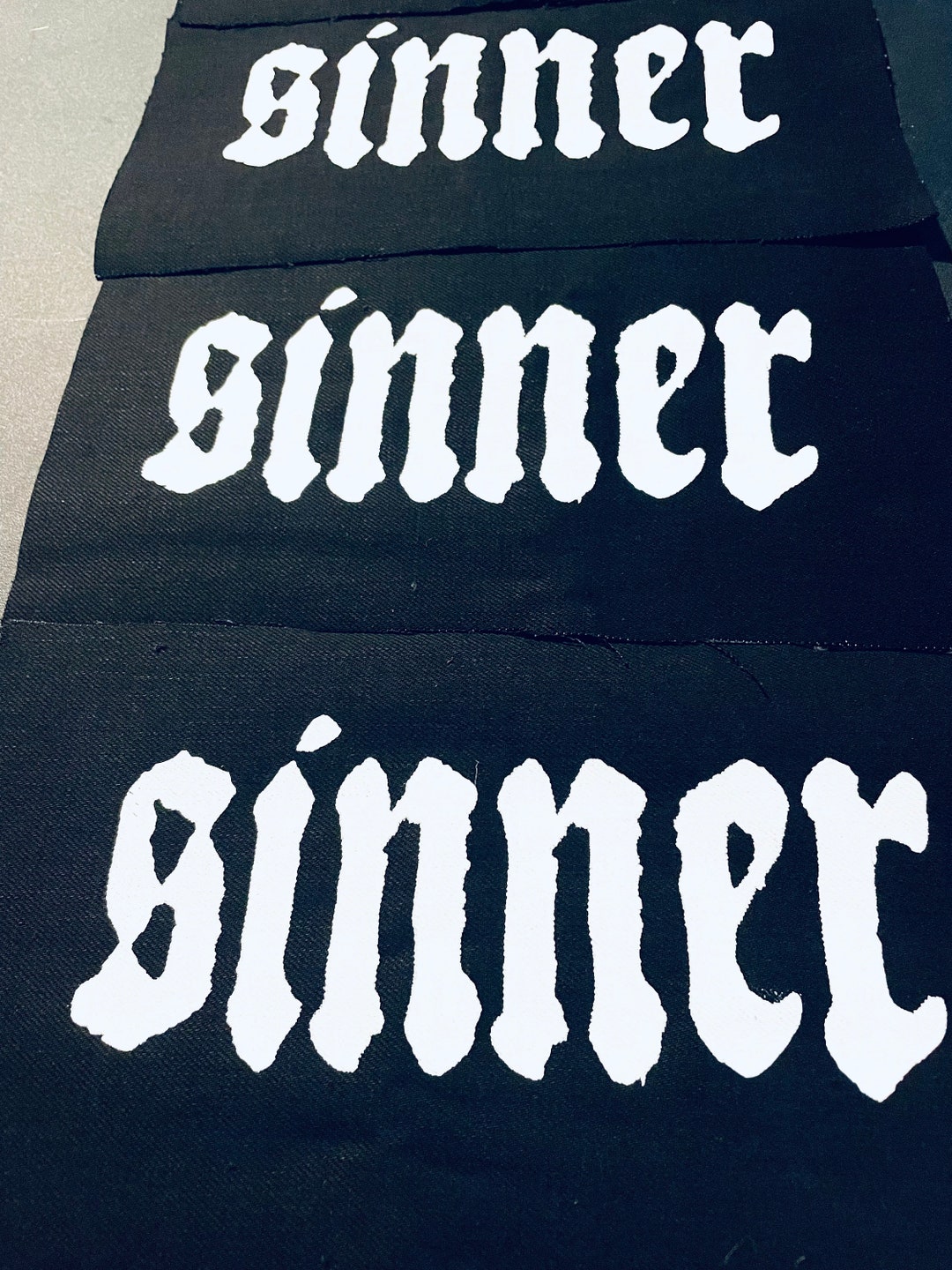 Sinner Clothing Patch , Sew on , Color Big Patches , Battle Vest , Sin ...