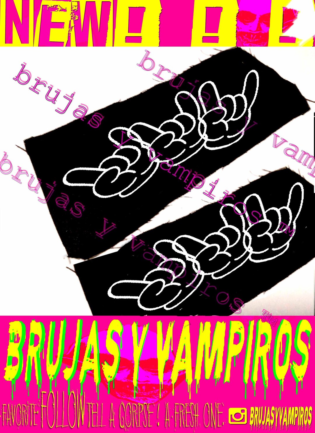 Magical Metal Horns Patch , Metalhead Patches , Punk , Goth , Gothic ...