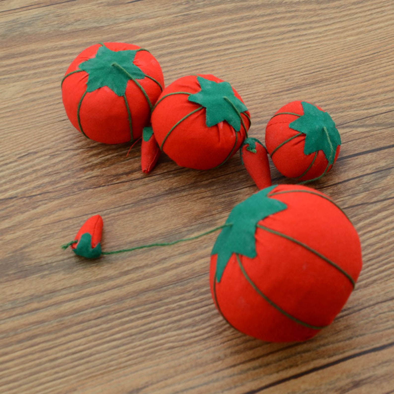 Red Tomato Shaped Diy Craft Needle Pin Cushion Holder Sewing Etsy