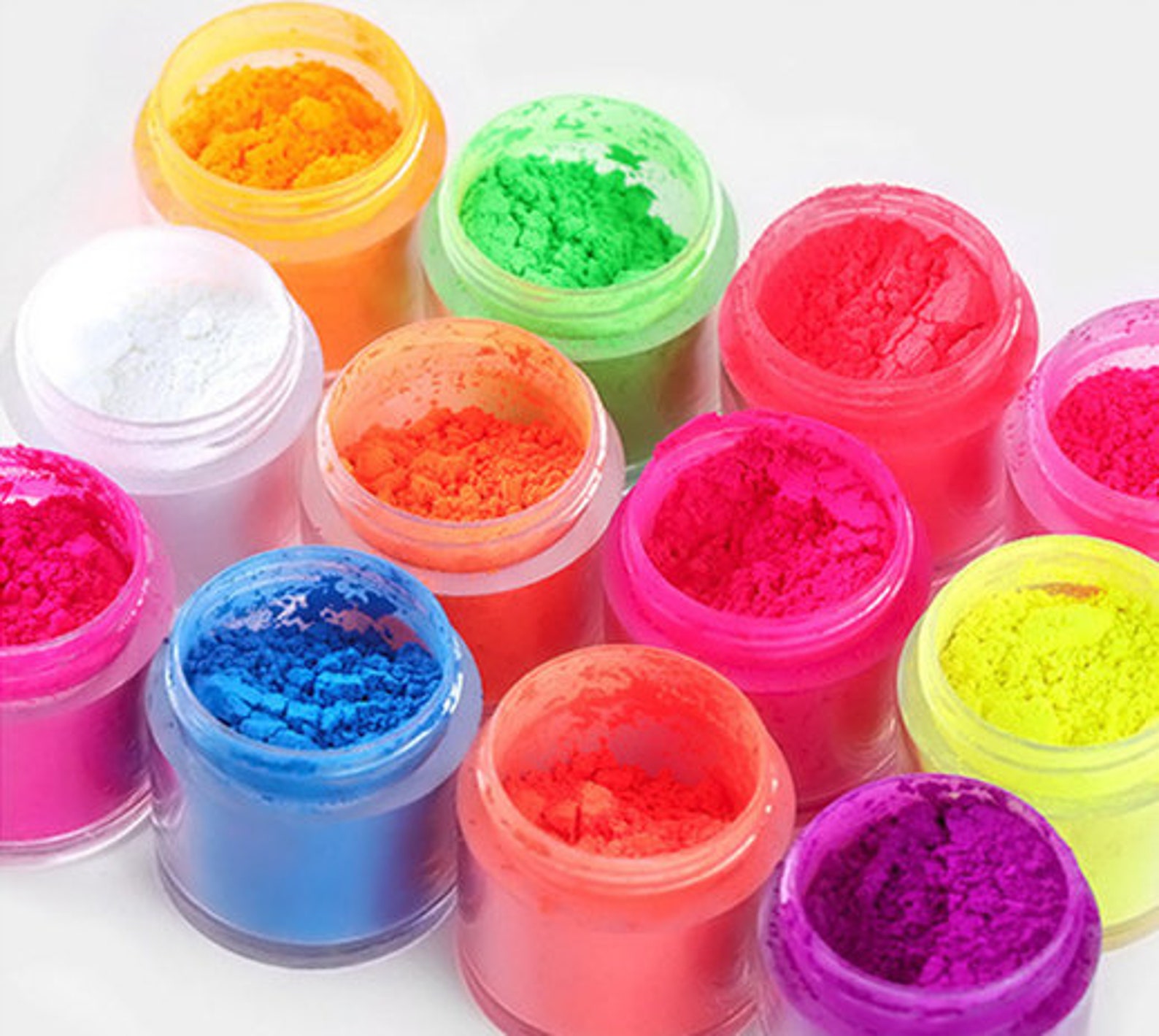 Free Shipping 12 Box a Set Neon Phosphor Powder Luminous Nail | Etsy