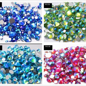 Mixed Size 300 Pcs SS4-SS20 Flatback Faceted Rhinestones,diy Deco Bling ...