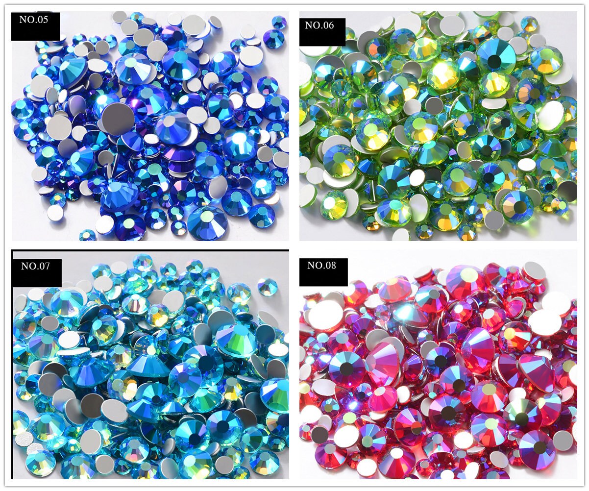 Mixed Size 300 Pcs SS4-SS20 Flatback Faceted Rhinestonesdiy | Etsy