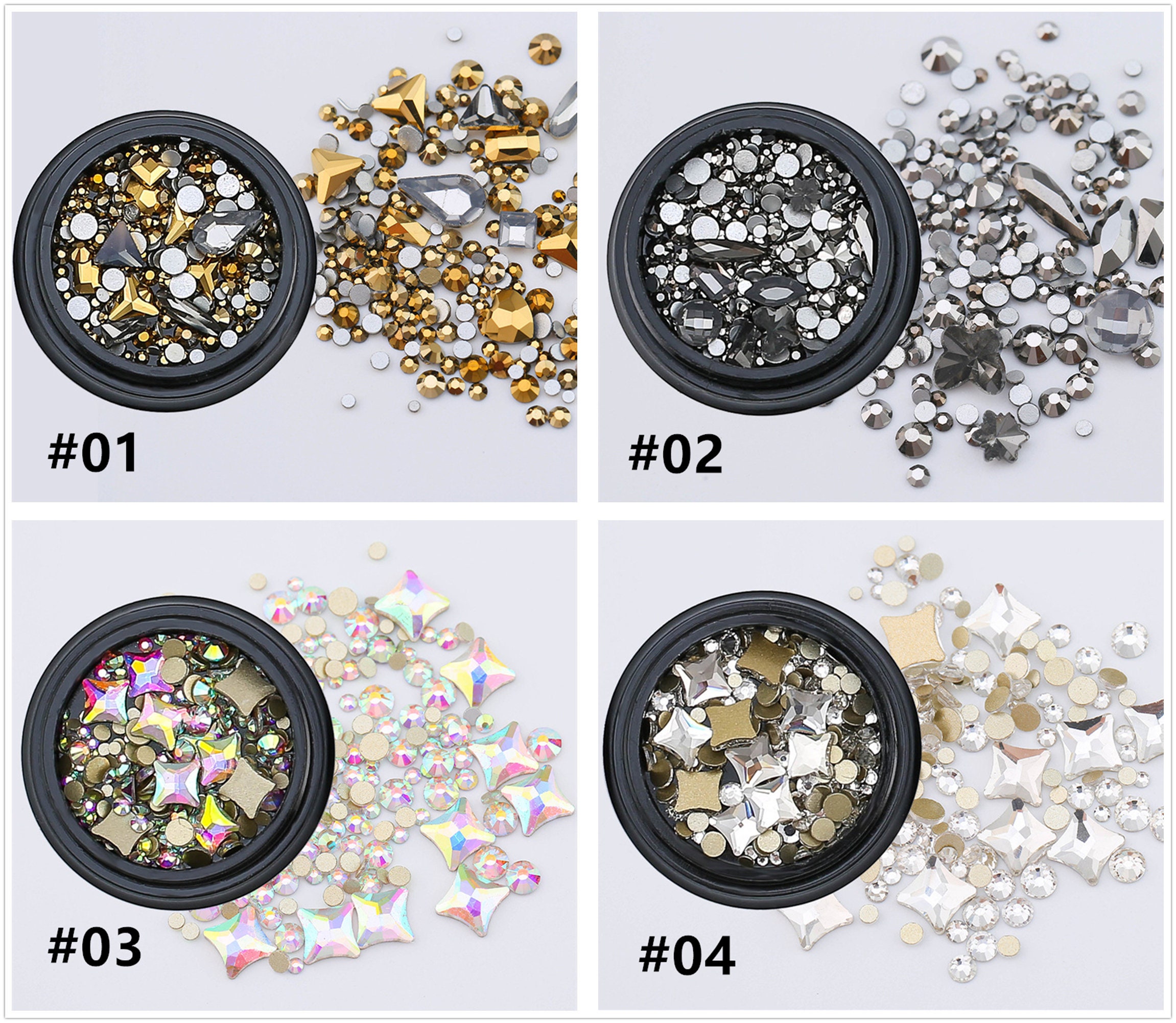 Mixed Resin Faceted Rhinestonesdiy Deco Blingglass Crystal - Etsy