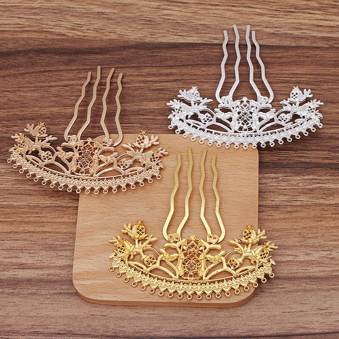 5 Pcs Retro Gold Silver Kc Flower Metal Hair Pin,hairpin Hair ...