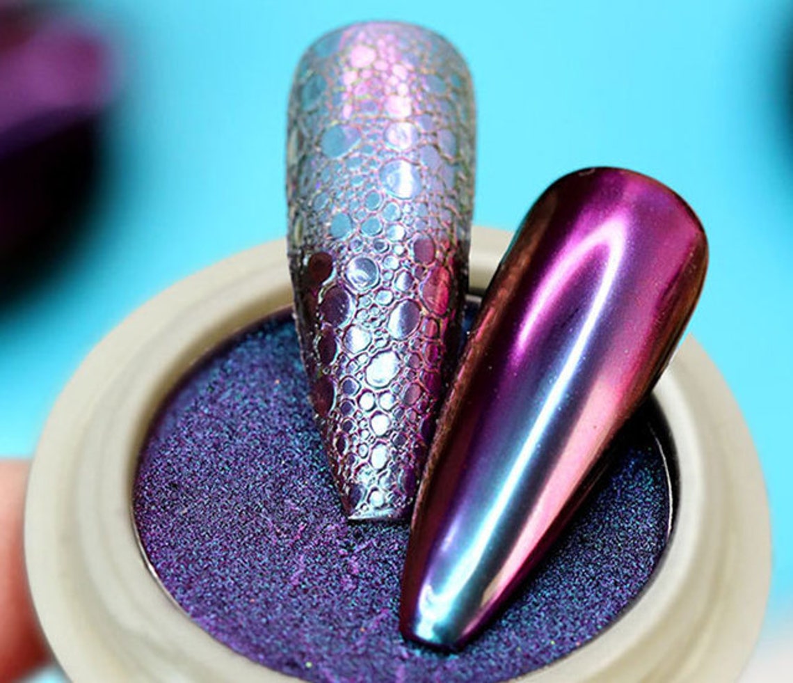 Mirrored Shimmer Glitternail Art Powder Dust17 Colors Magic - Etsy
