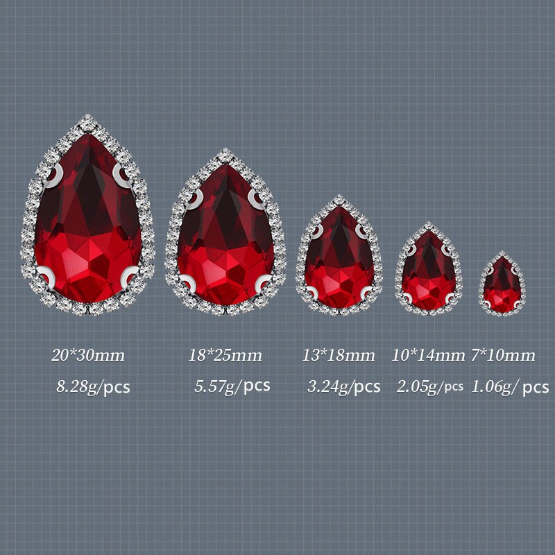 5 Pcs Water-drop Sew on Rhinestonesflat Back Wedding Dress - Etsy