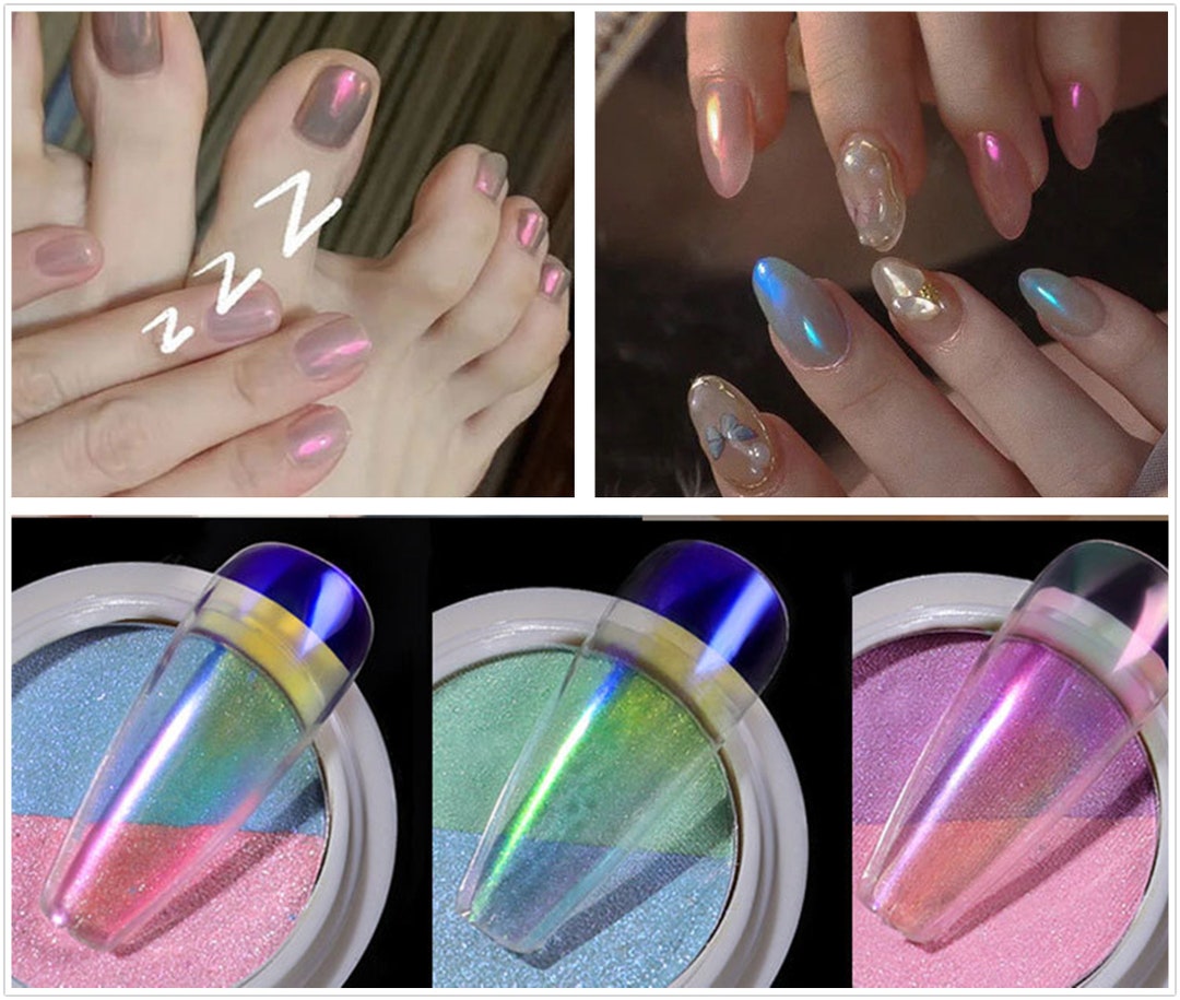 Double Color Nail Art Powder Dust Shimmer Decoration,shiny Nail Glitter ...