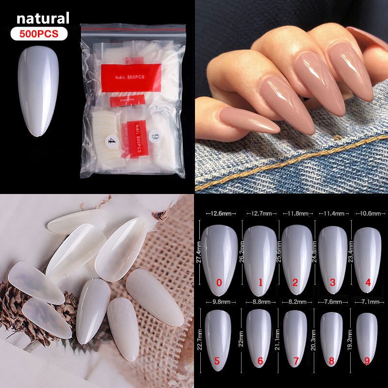 500 Pcs French Fake Nailscurve Clear Nails Tipspress on - Etsy