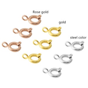 5 Pcs Stainless Steel Spring Ring Clasp for Jewelry Making Necklace ...