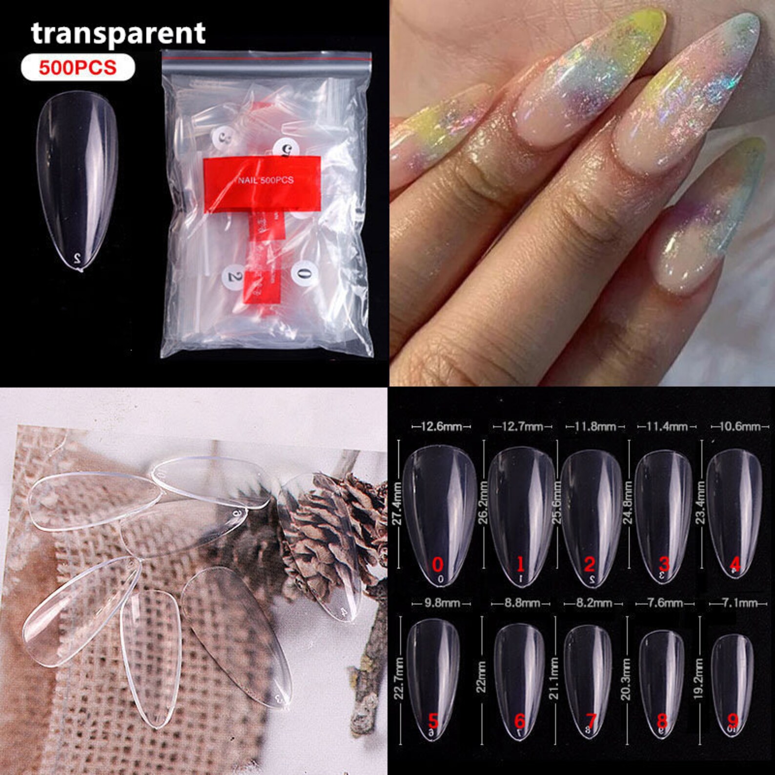 500 Pcs French Fake Nailscurve Clear Nails Tipspress on - Etsy