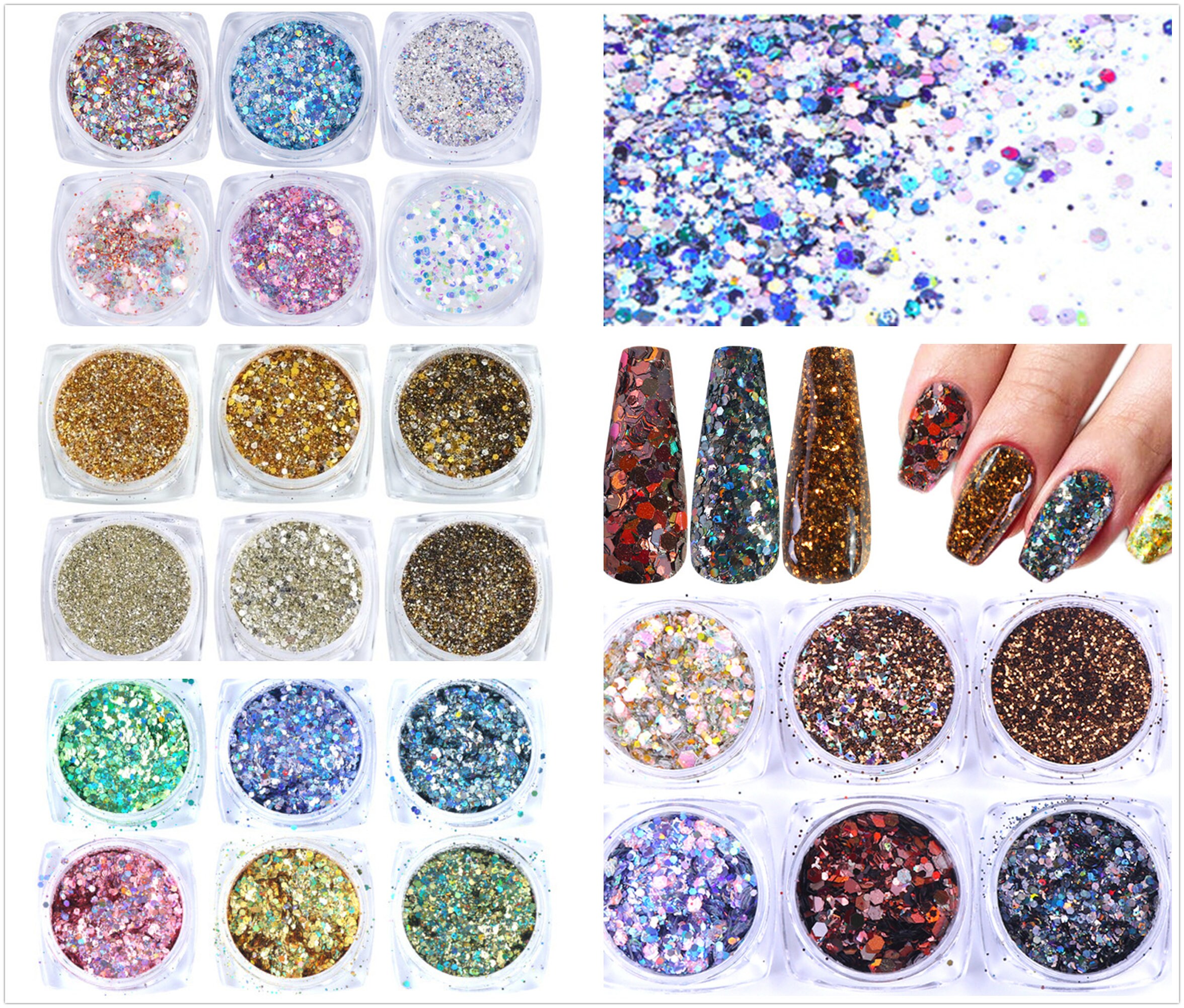 Nail Art Powder Dust Shimmer Decorationshiny Nail Glitter - Etsy