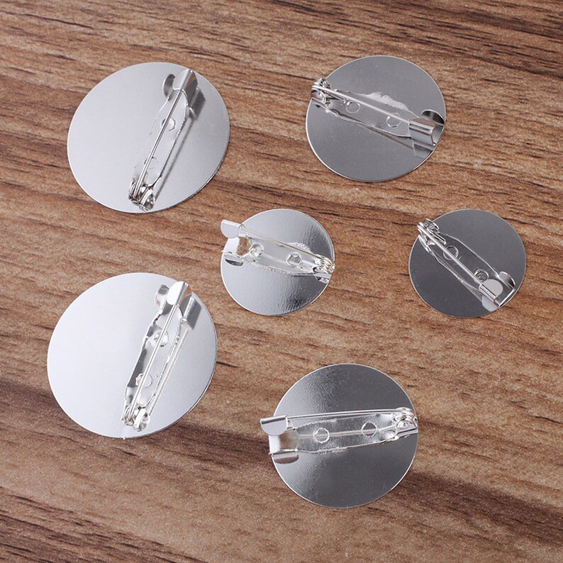 10pcs/lot 20/25/30mm Brass Round Brooch Clasps Pin Disk Base - Etsy