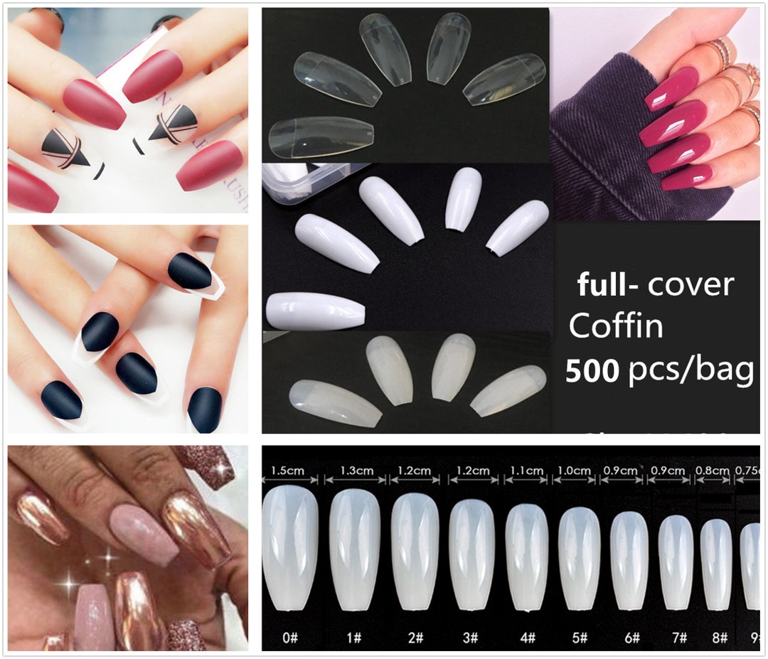 500 Pcs French Fake Nails,curve Clear Nails Tips,press on Nails,false ...