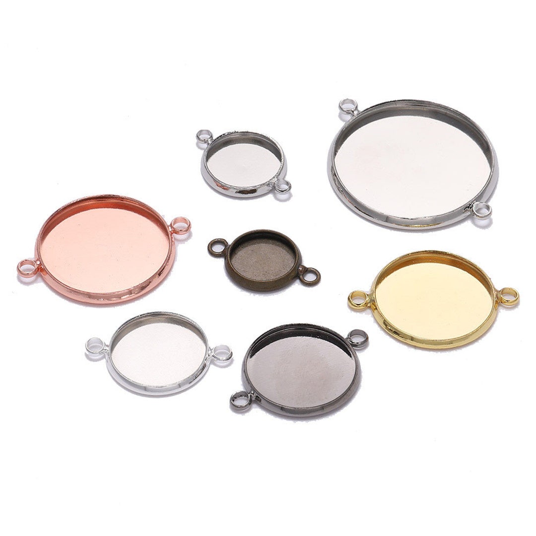 20pcs 12mm-25mm Blank Pendant Base Round Connector Cabochon - Etsy