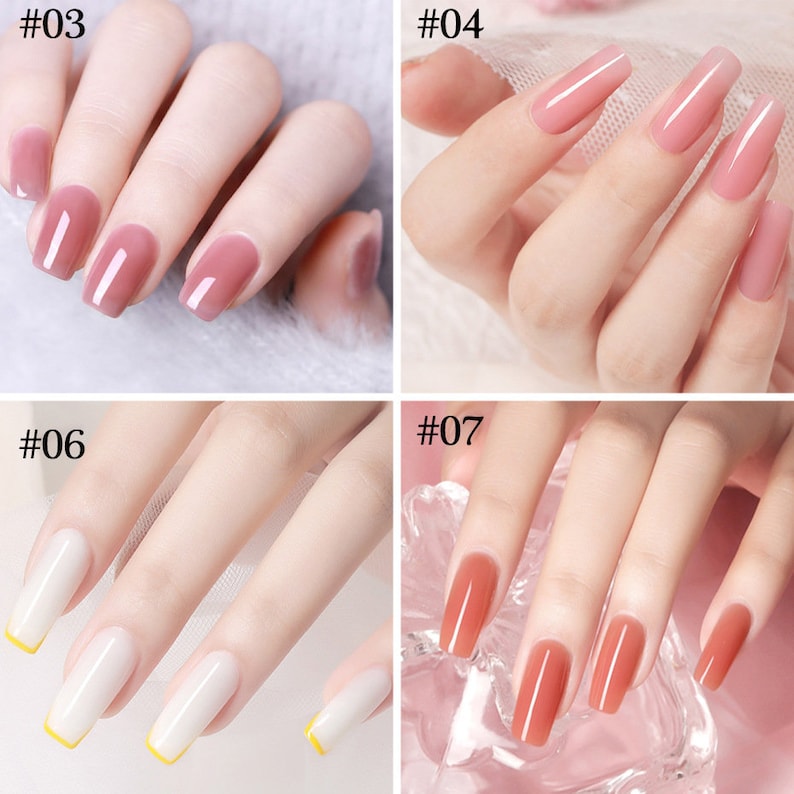 5 Colors Nail Gel Nail Extension Gels Poly Gel Natural | Etsy