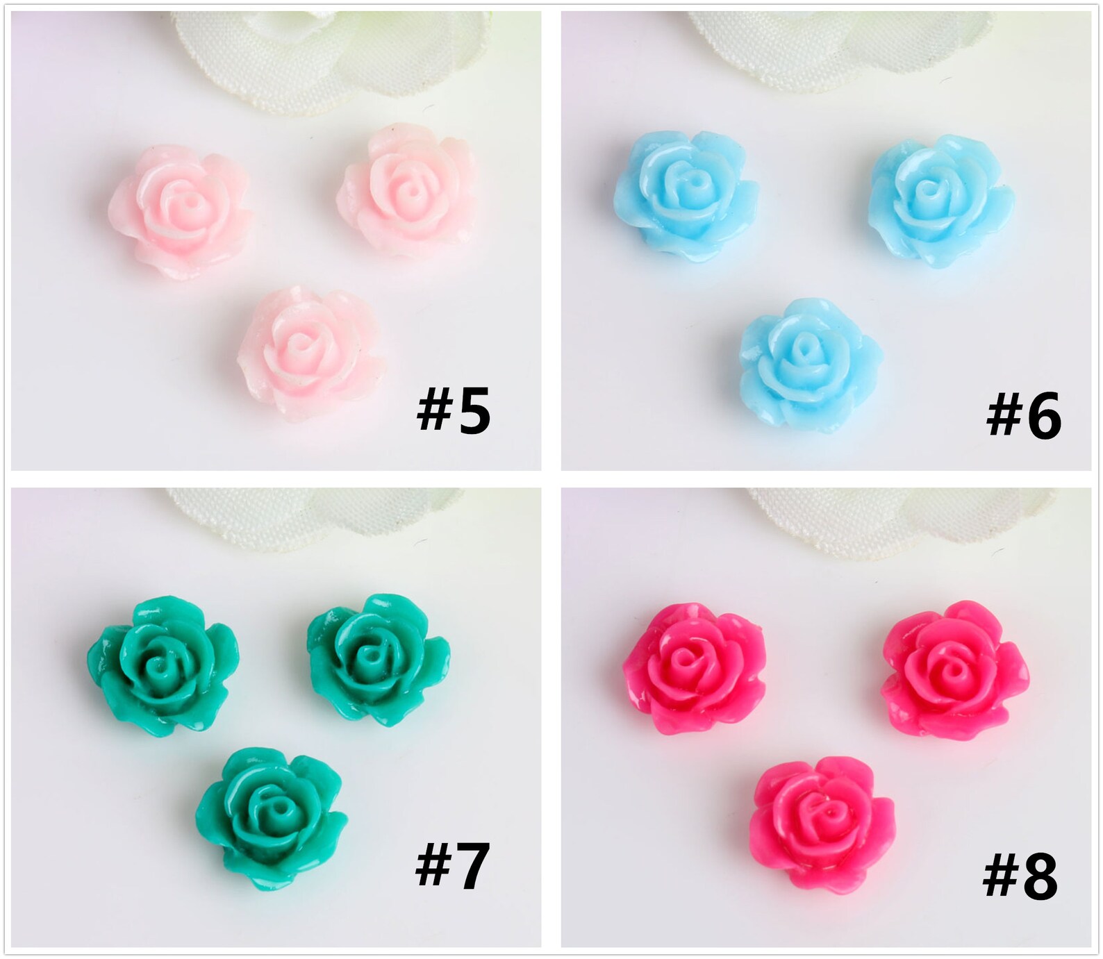 20 Pcs/50 Pcs/100 Pcs 10mm Small Rose Cabochons No Hole Rose - Etsy