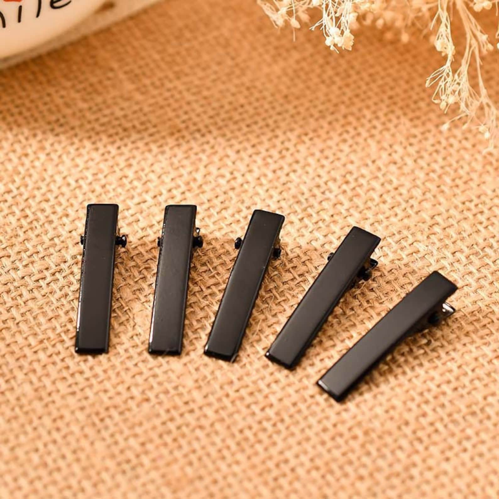 50 Pcs/100 Pcs Black Metal Hair Clipsalligator Clipflat - Etsy