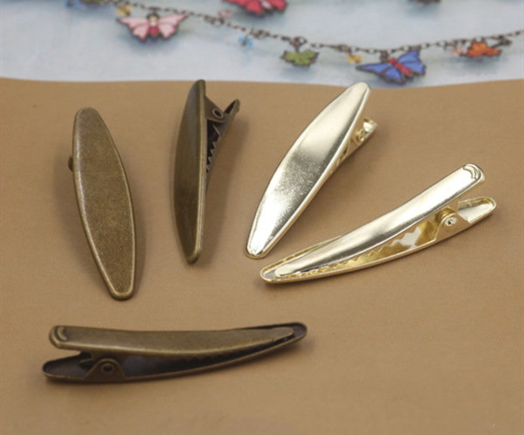 10 Pcs/20 Pcs 5cmxx1.1cm Steel Hair Clips,alligator Clip,flat Surface ...