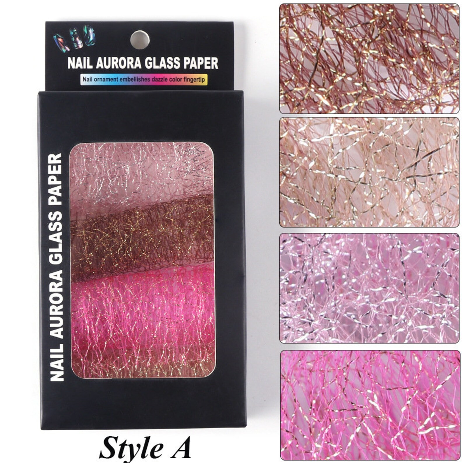 A Set of Nail Aurora Glass Papermesh Nail Stickernail Art - Etsy