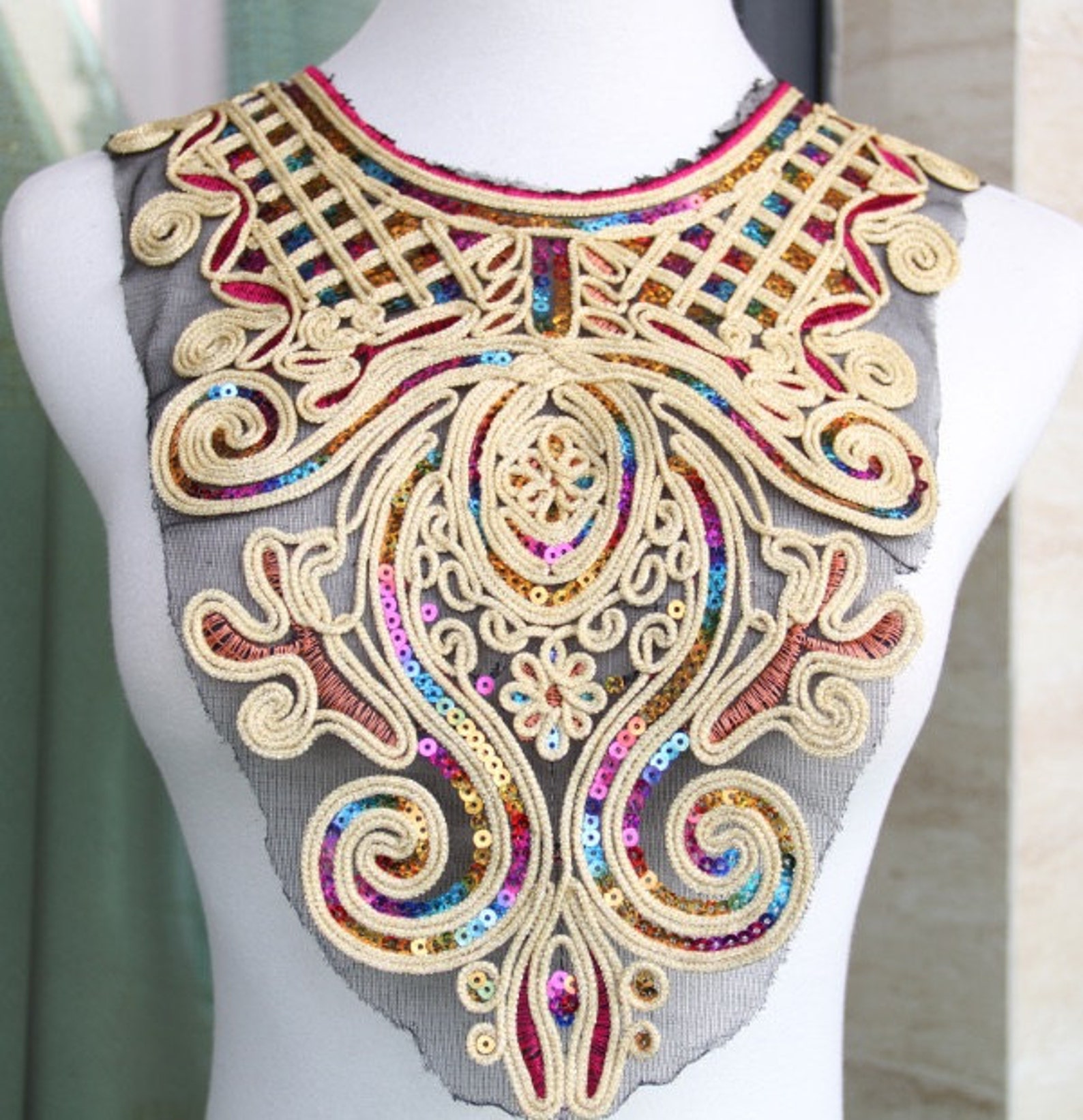 Vintage Style Cotton Collar Applique Lace Collar Applique - Etsy