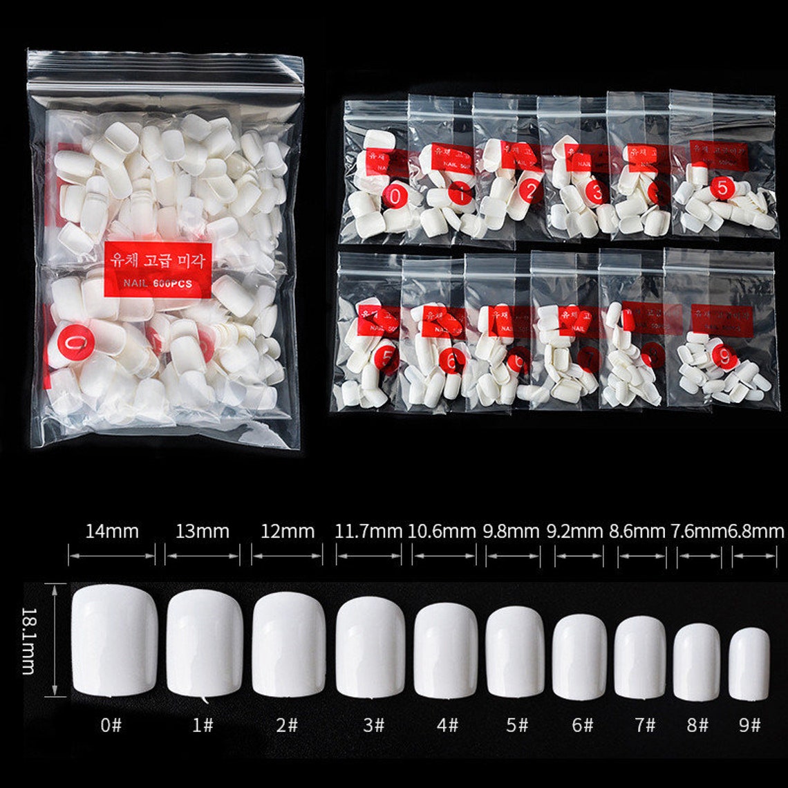 500 pcs Short Round Fake NailsCurve Clear Nails TipsPress On | Etsy