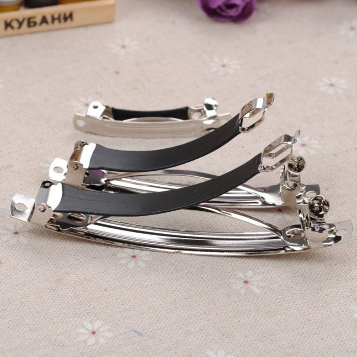 6-10cm Silver Metal Hair Clips With Rubber Rubber Hair - Etsy