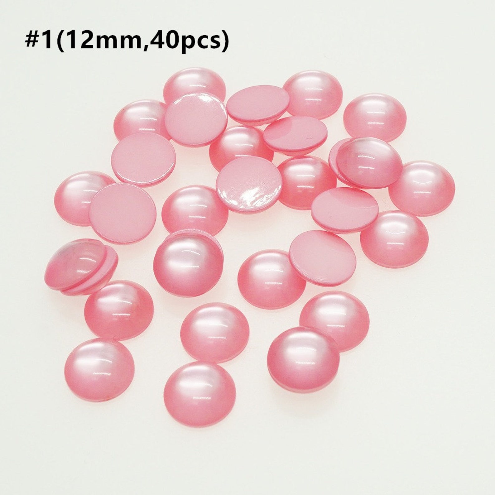 40PCS/lot Round 12mm Flat Back Resin Cabochons for Make | Etsy
