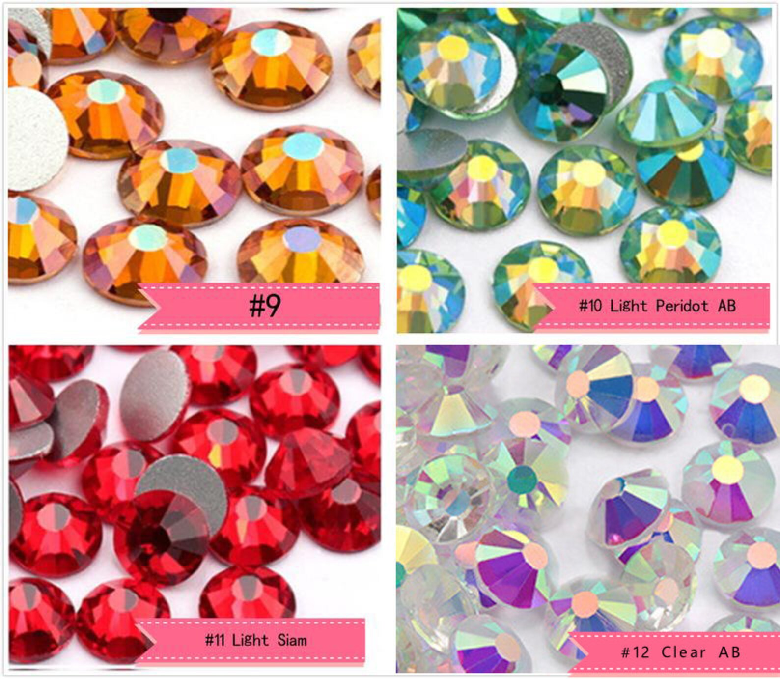 Mixed Size 1440 Pcs SS4-SS12 Flatback Faceted Rhinestonesdiy | Etsy