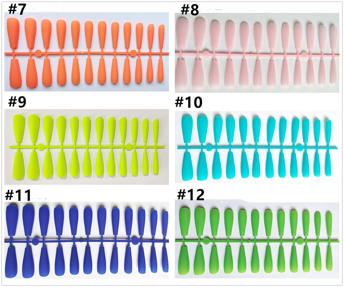 24 PCS Detachable Frech Long Fake Nails Matte Nail Tips20 - Etsy