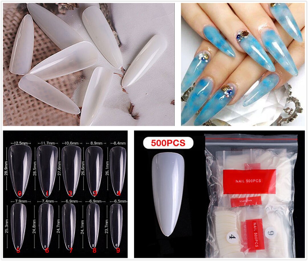 500 Pcs French Fake Nails,curve Clear Nails Tips,press on Nails,false ...