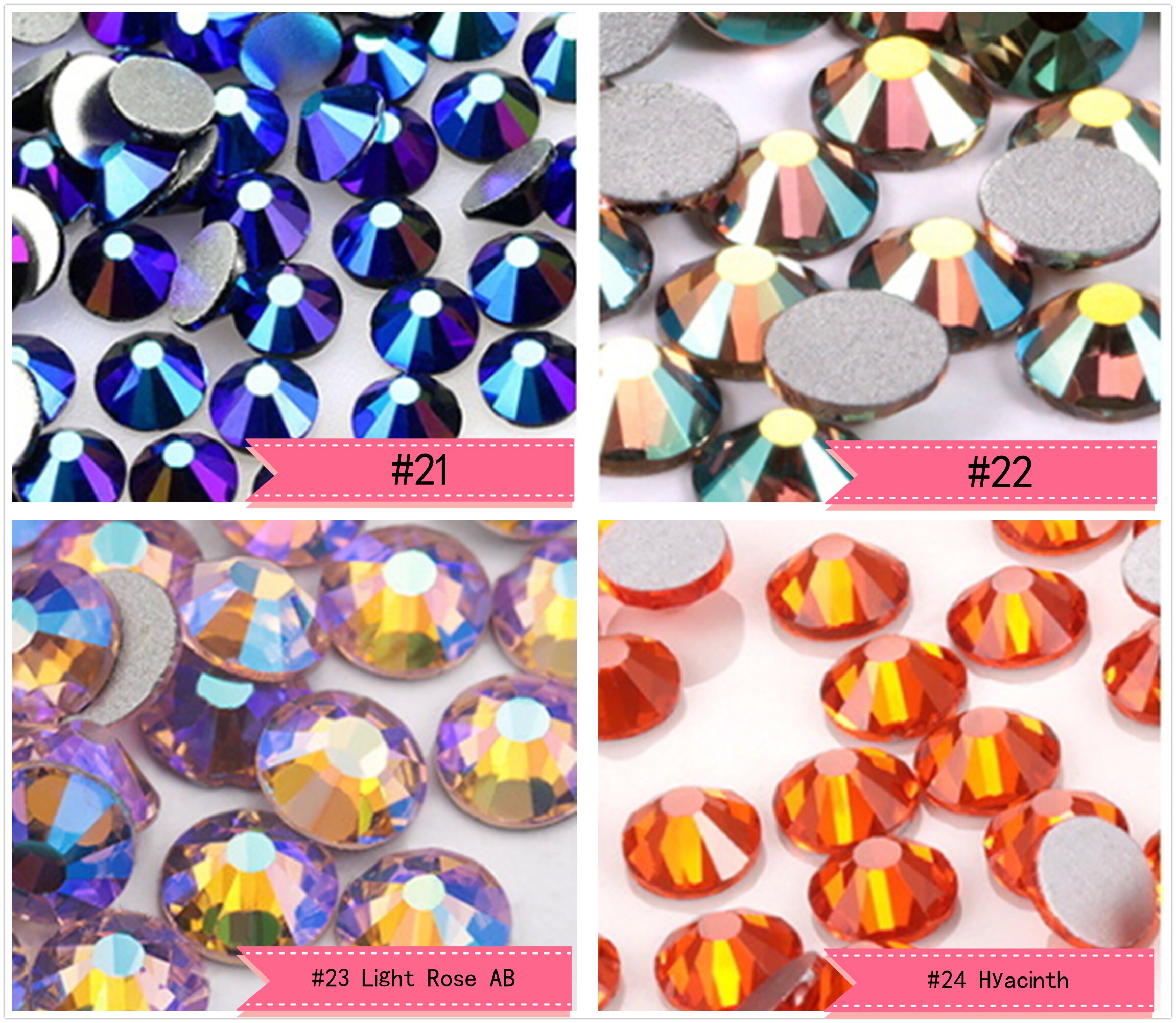 Mixed Size 1440 Pcs SS4-SS12 Flatback Faceted Rhinestonesdiy | Etsy