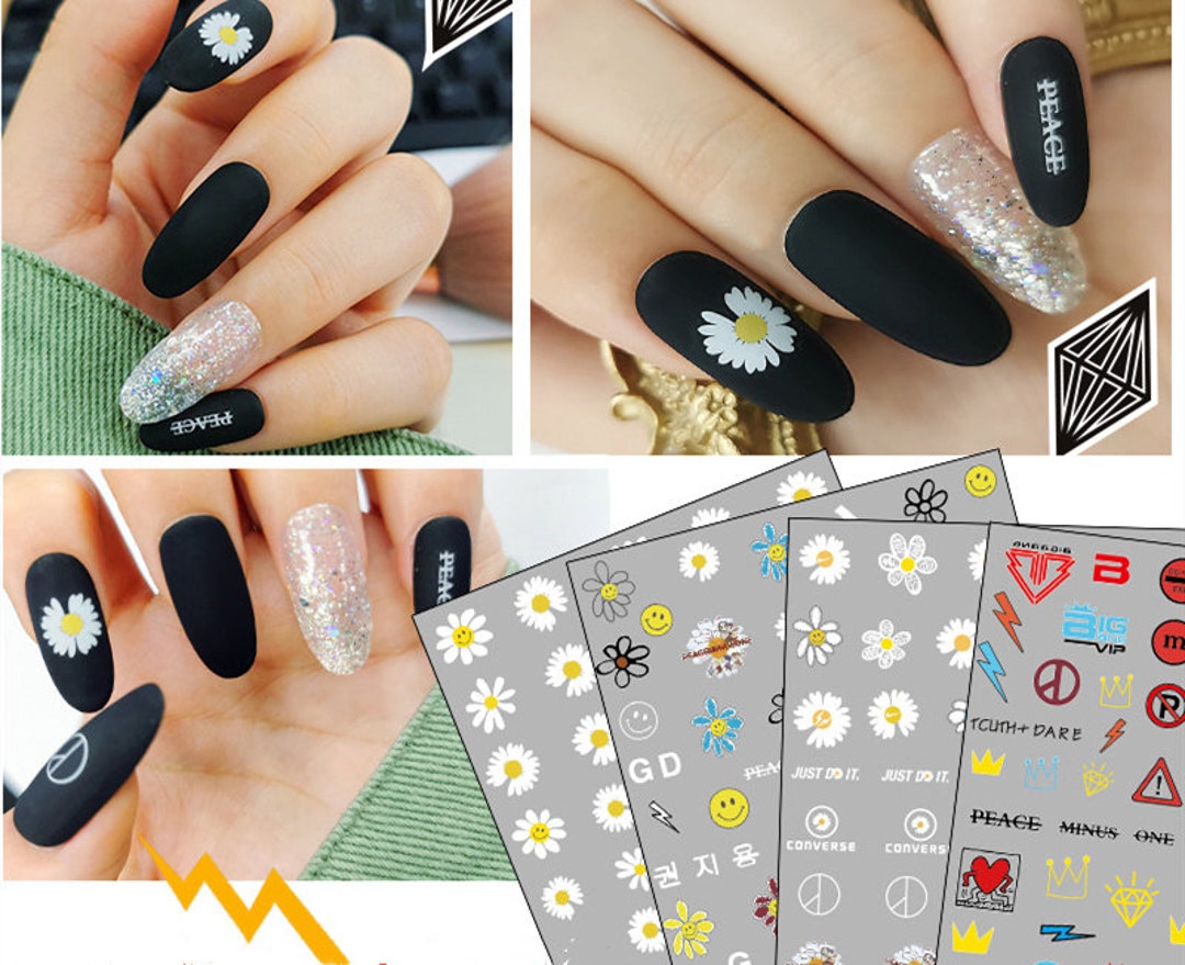 Adhesive Daisy Quick Art Film,nail Daisy Decal,retro Classic Flower ...