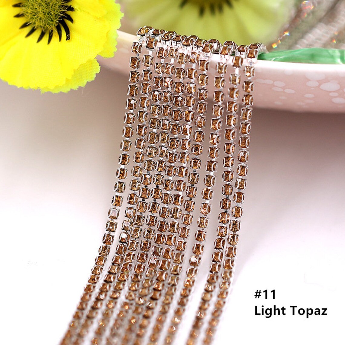 2mm Rhinestone Close Trim Cup Chain D Shape Rhinestone - Etsy