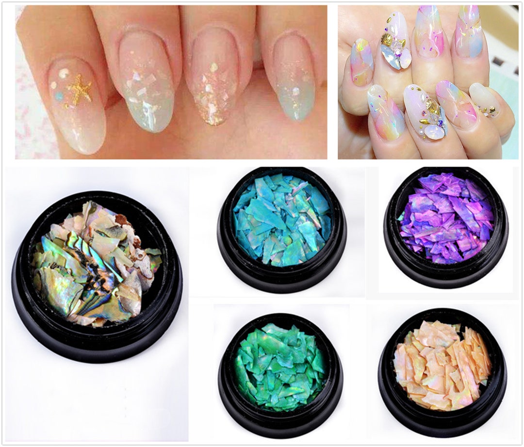 A Box of Shell Sequins Decorations,irregular Abalone Glitter Nail Art ...