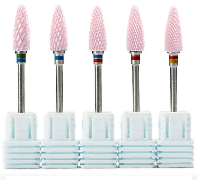 1 PCS Pink Nail Cone Tip Ceramic Drill Bits Electric Cuticle - Etsy