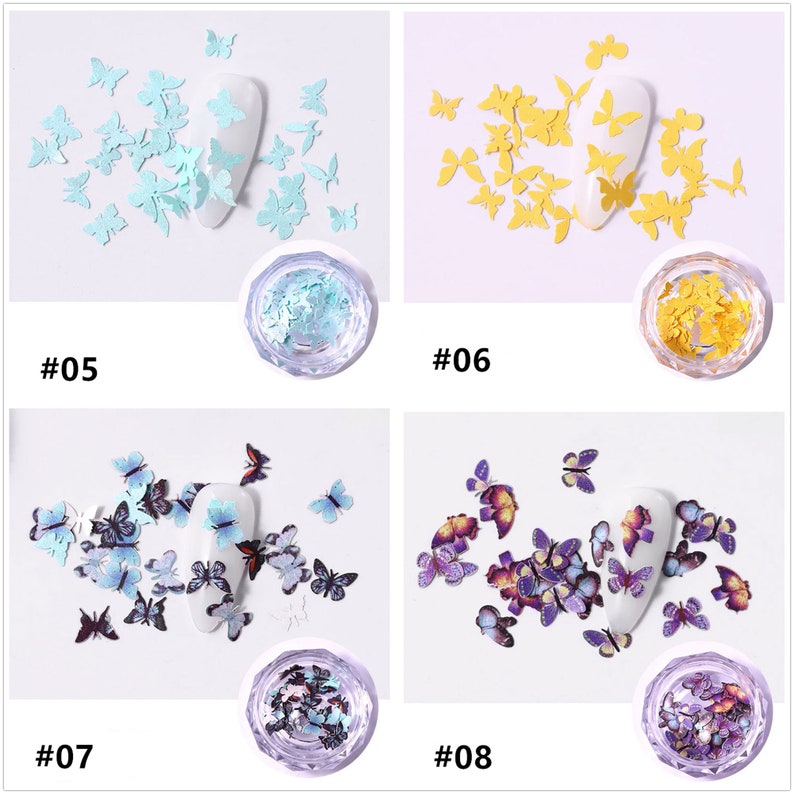 50 Pcs A Box of Resin Nail Decorationresin Butterfly Nail - Etsy