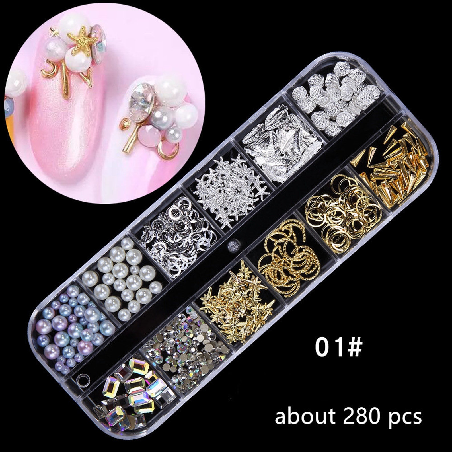A Set of Mixed Rivet Decorationsdiy Deco Blingmetal for Nail - Etsy