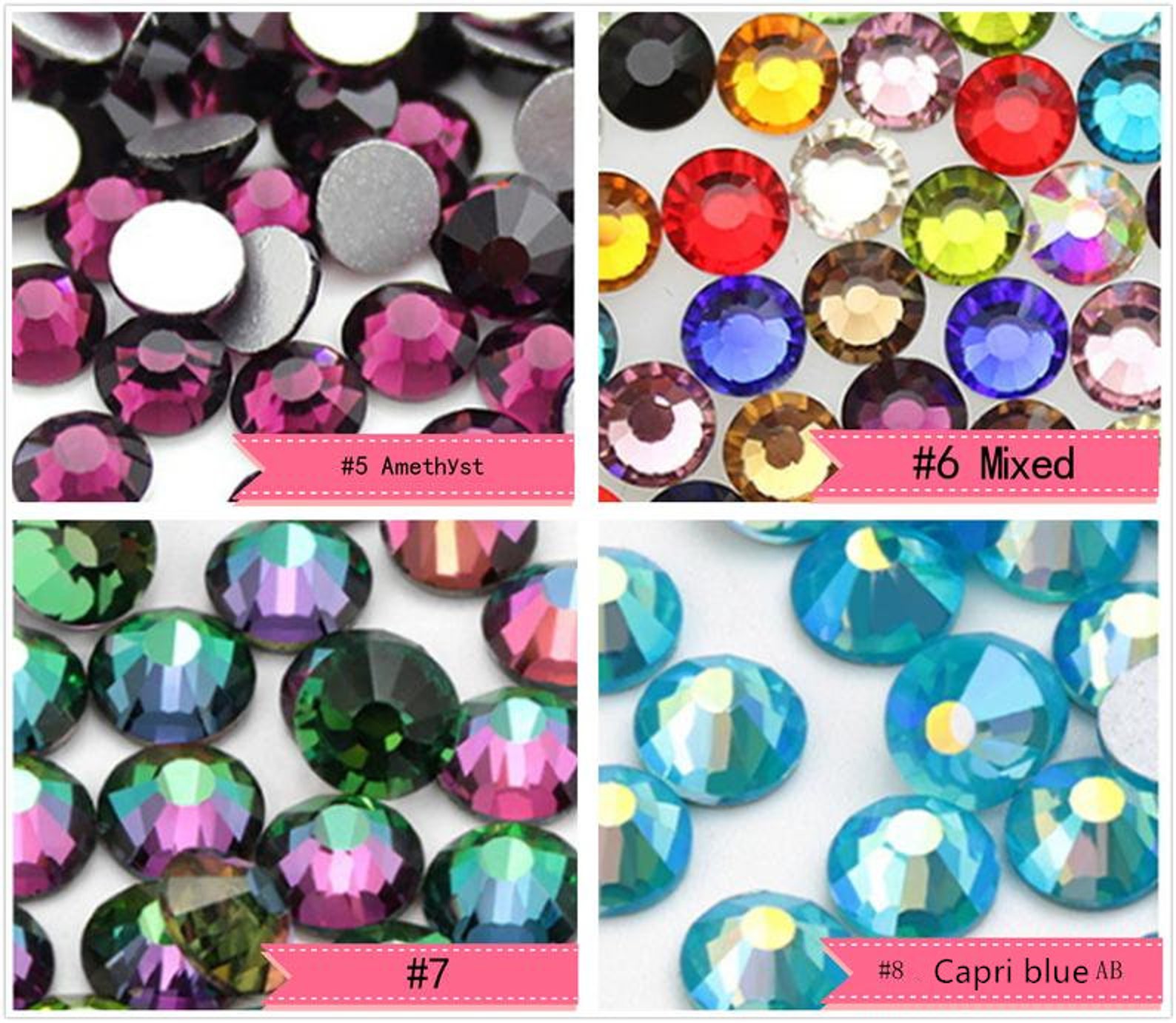 Mixed Size 1440 Pcs SS4-SS12 Flatback Faceted Rhinestonesdiy - Etsy