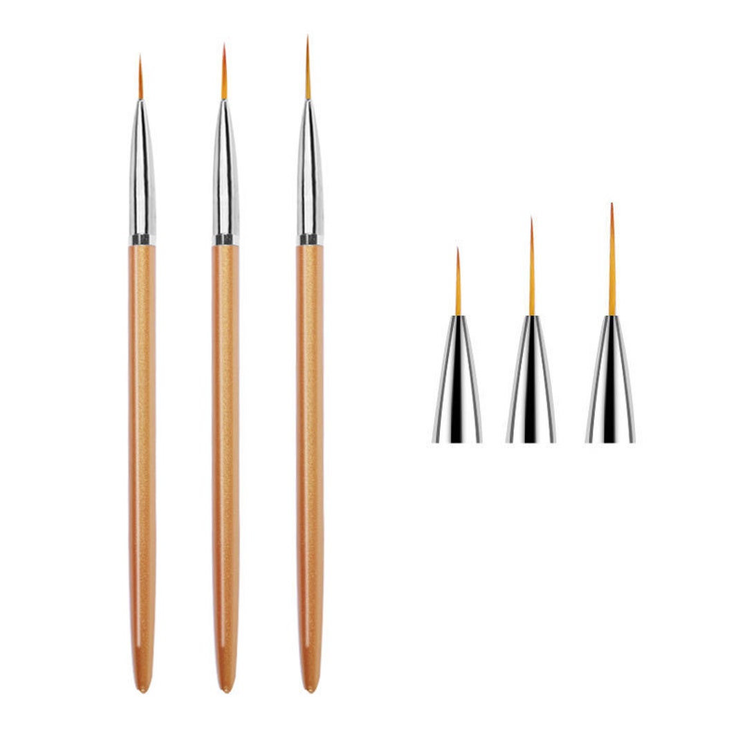 3 piezas Nail Art Brush Liner Pluma de pintura Constructor de acrílico ...
