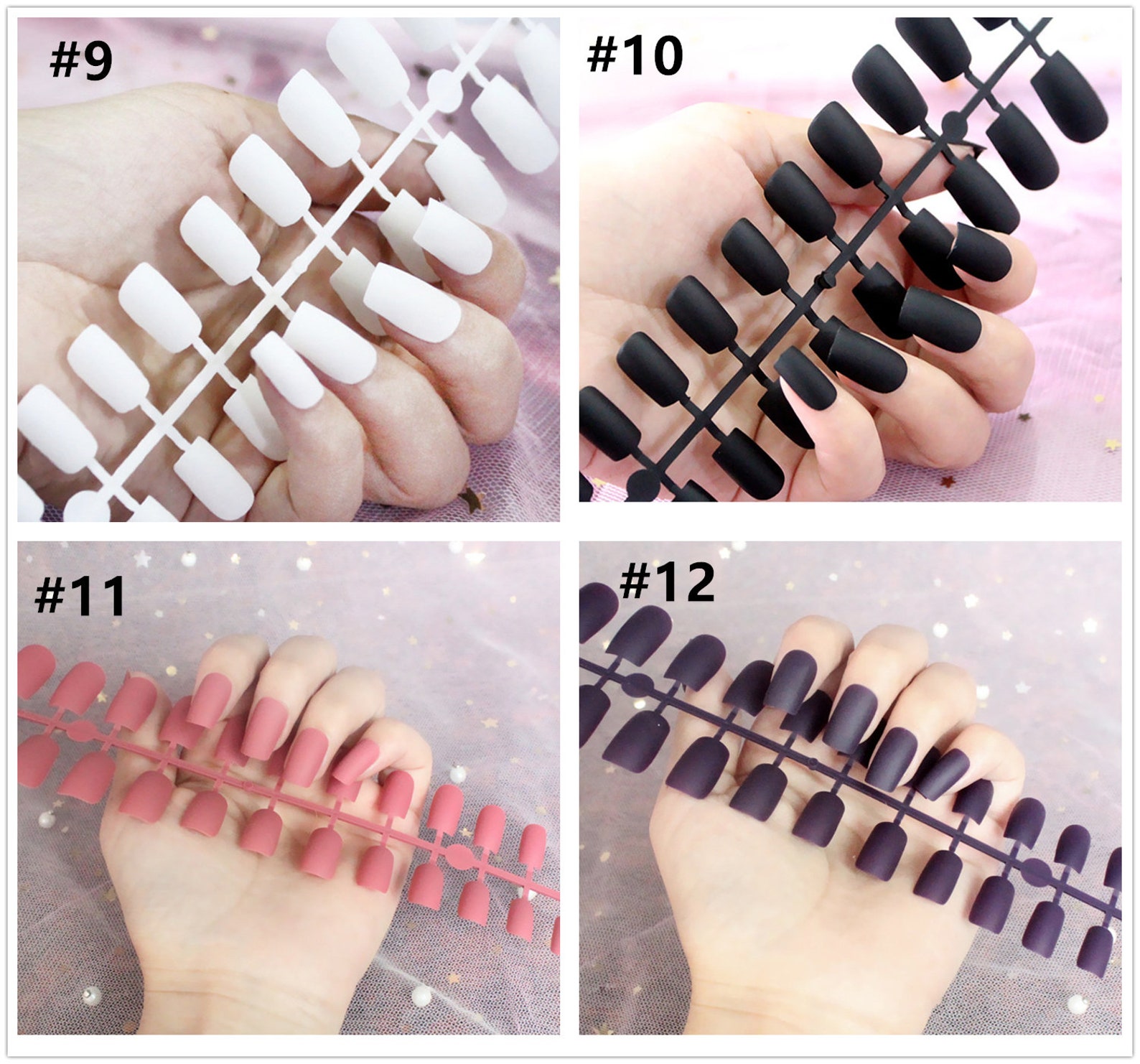 24 PCS Detachable Frech Fake Nails Matte Nail Tips23 colors | Etsy