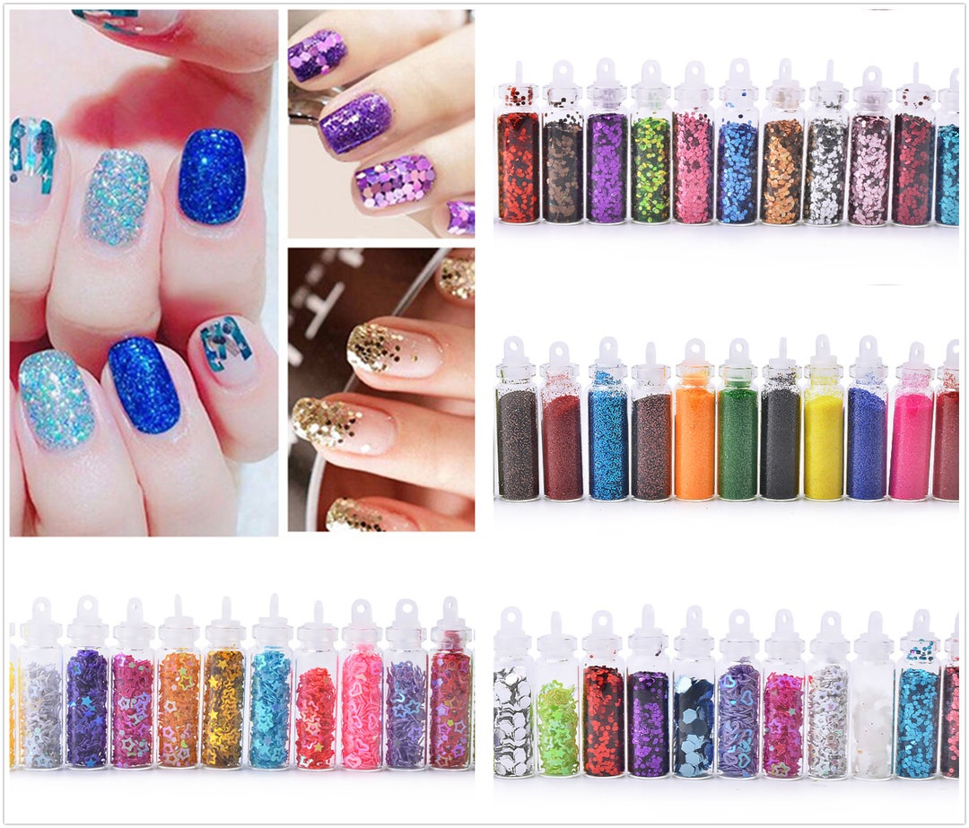 12 Bottle Sequins Decorationsdiy Deco Blingmixed Sequins - Etsy