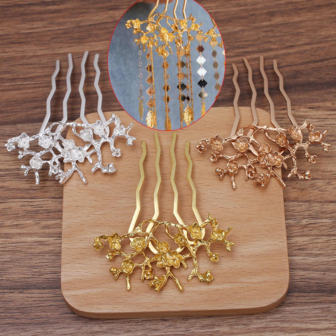 Retro Gold Silver Kc Flower Metal Hair Pin,hairpin Hair Accessories ...